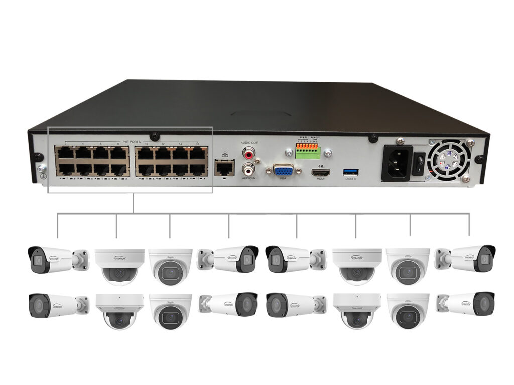 16-CHANNEL NETWORK VIDEO NVR RECORDER WITH PoE - Gyration
