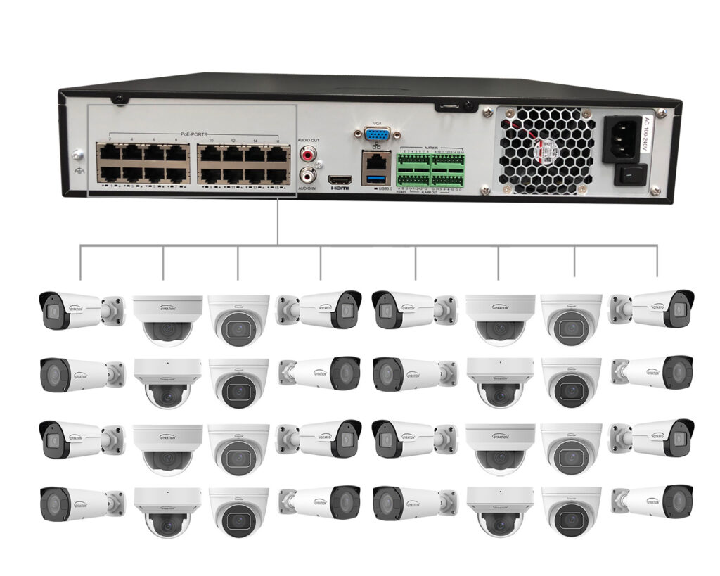 16-CHANNEL NETWORK VIDEO NVR RECORDER WITH PoE - Gyration